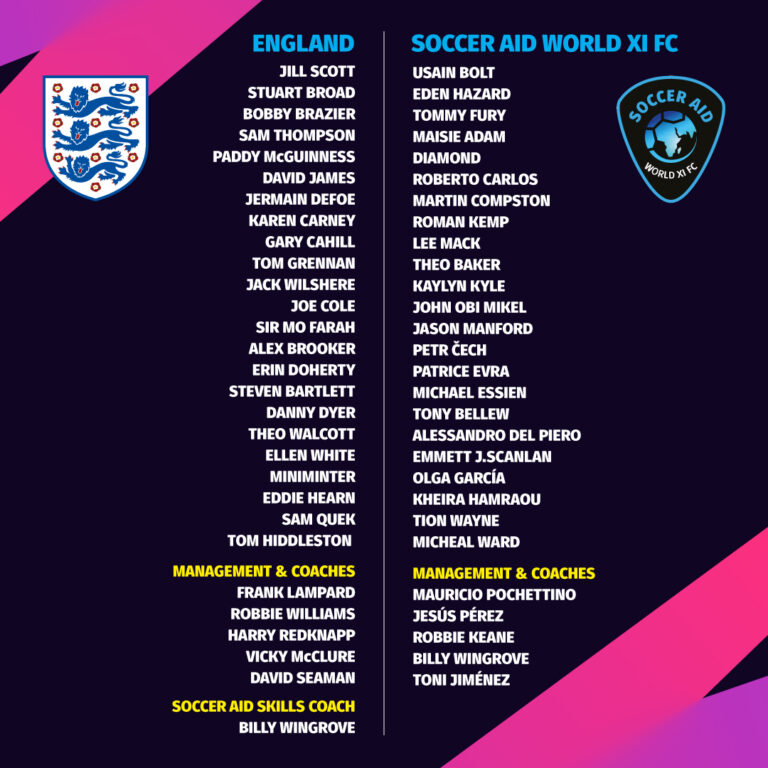 Unicef soccer aid charity football match store